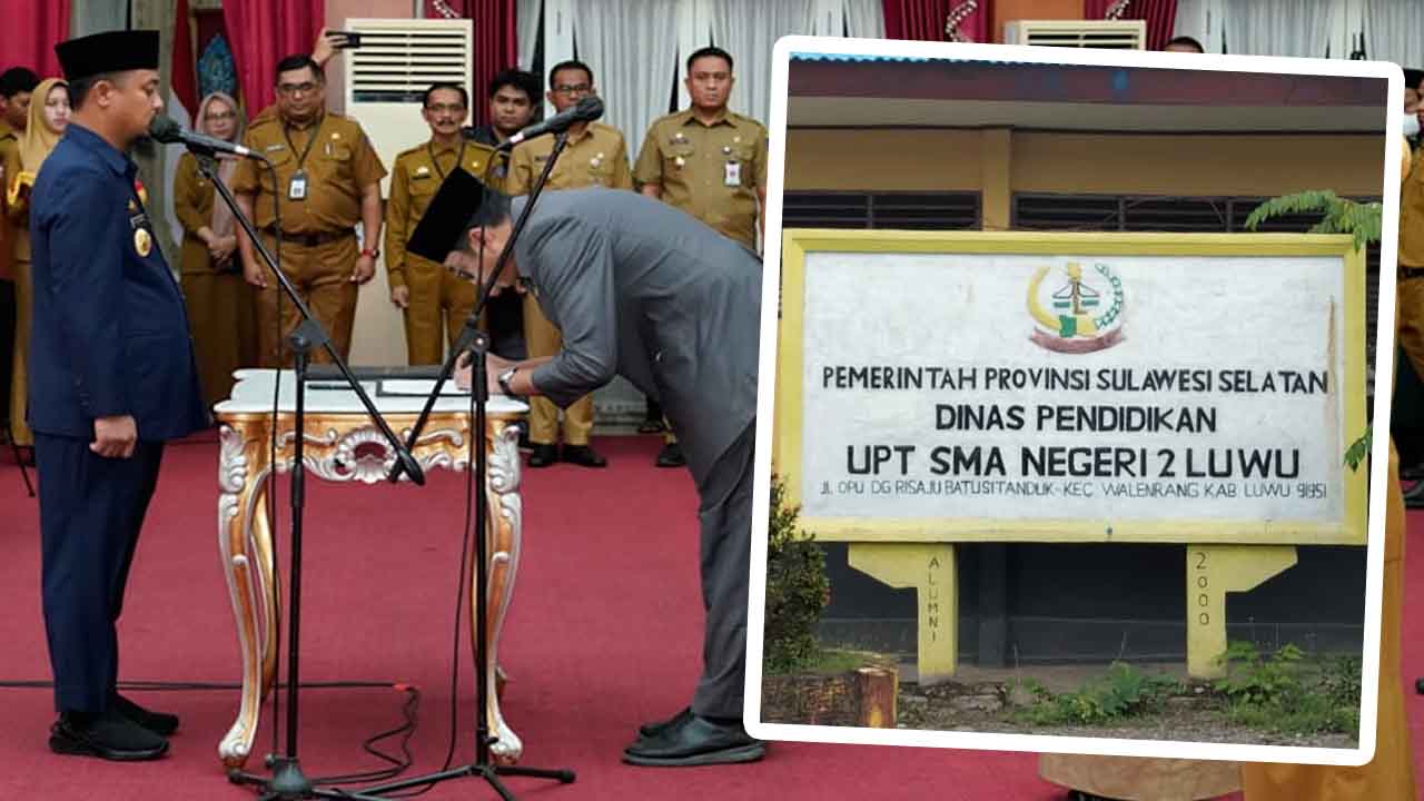 Gubernur Sulsel Andi Sudirman Sulaiman Melantik Kepala Sekolah Di